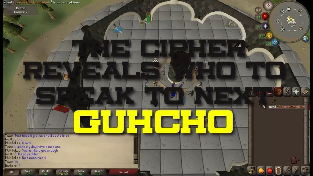 "OSRS Clue Scroll "The Cipher Reveals Who to Speak to Next GUHCHO - YouTube