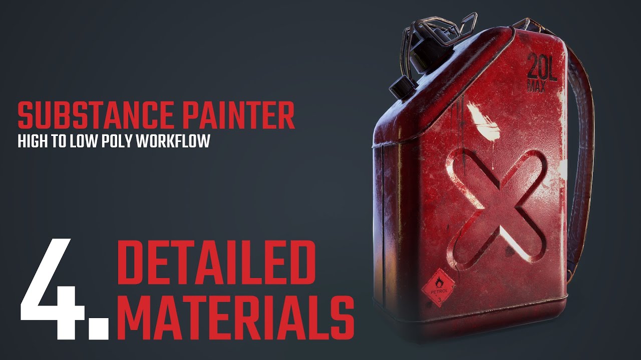 PAINTER - High to Low Poly Workflow - 04 - Detailed Materials - YouTube