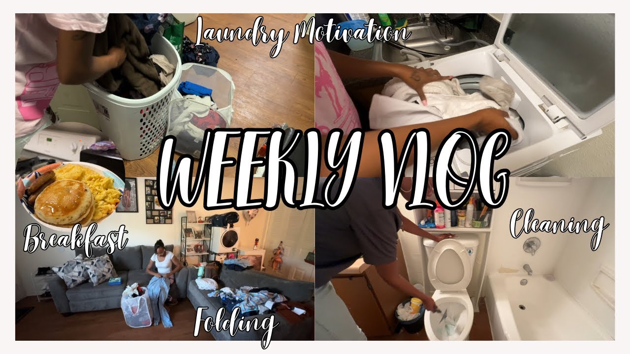 WEEKLY RESET ROUTINE| laundry motivation, cooking breakfast + cleaning ...