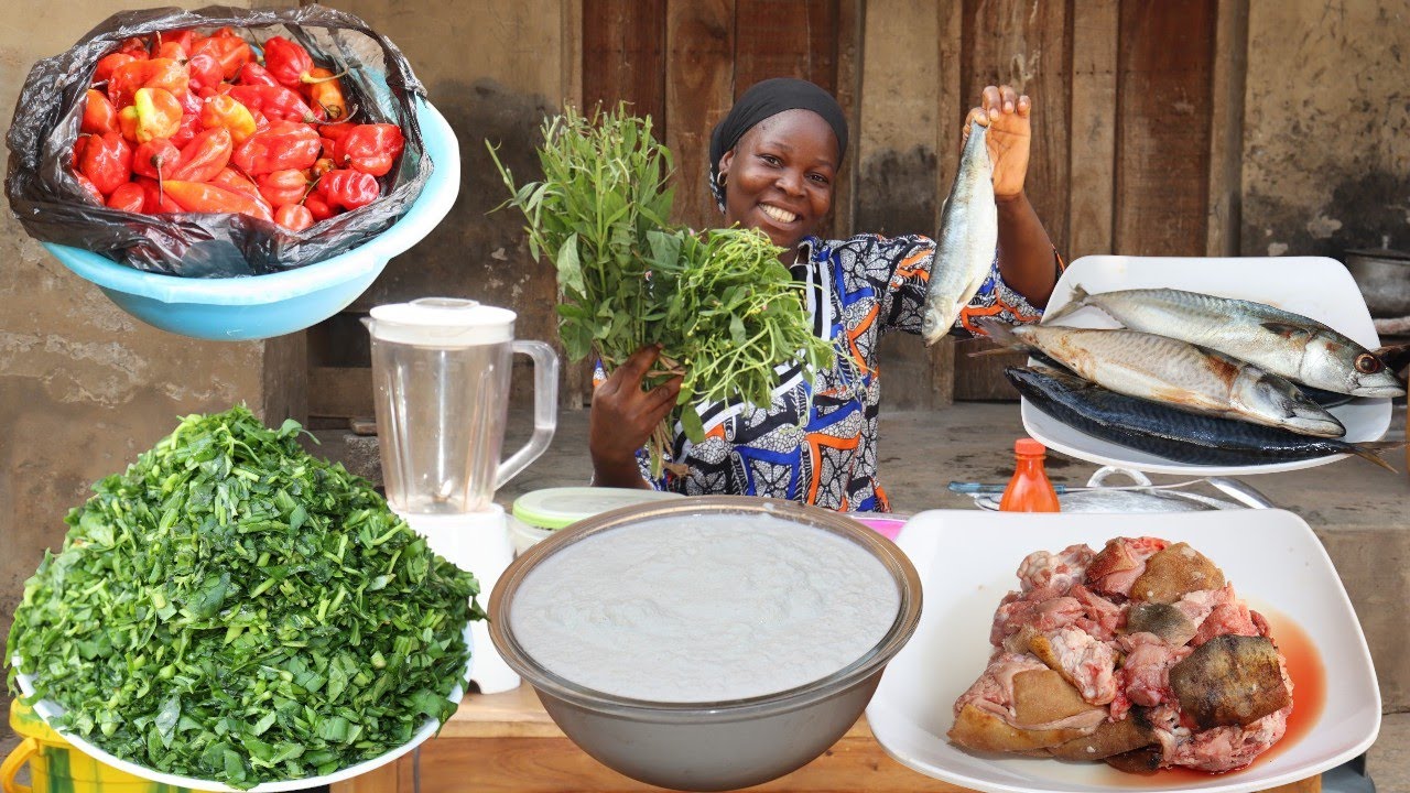 HOW TO MAKE AUTHENTIC LEAFY VEGETABLE EGUSI SOUP RECIPE !! || AFRICAN ...