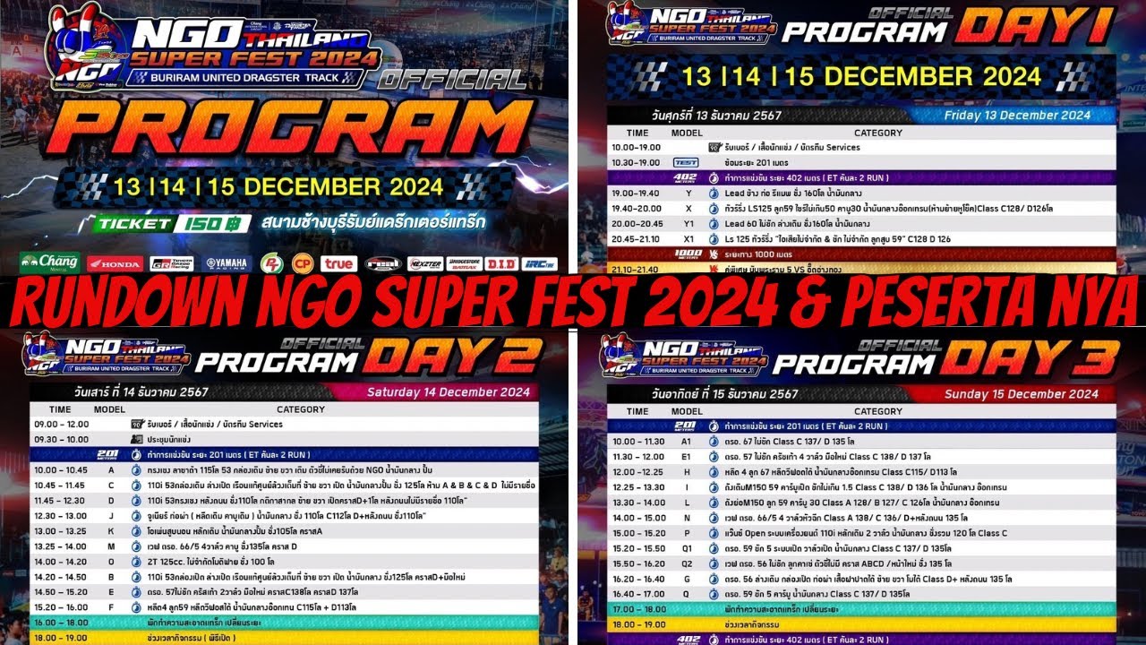 JADWAL TEKNO TUNER DI NGO SUPER FEST 2024 THAILAND | TURUT BERDUKA CITA ...