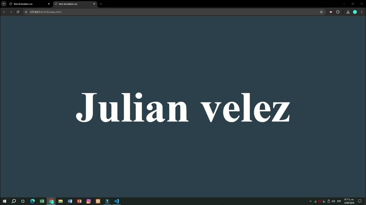 TEXTO ANIMADO USANDO HTML Y CSS - YouTube