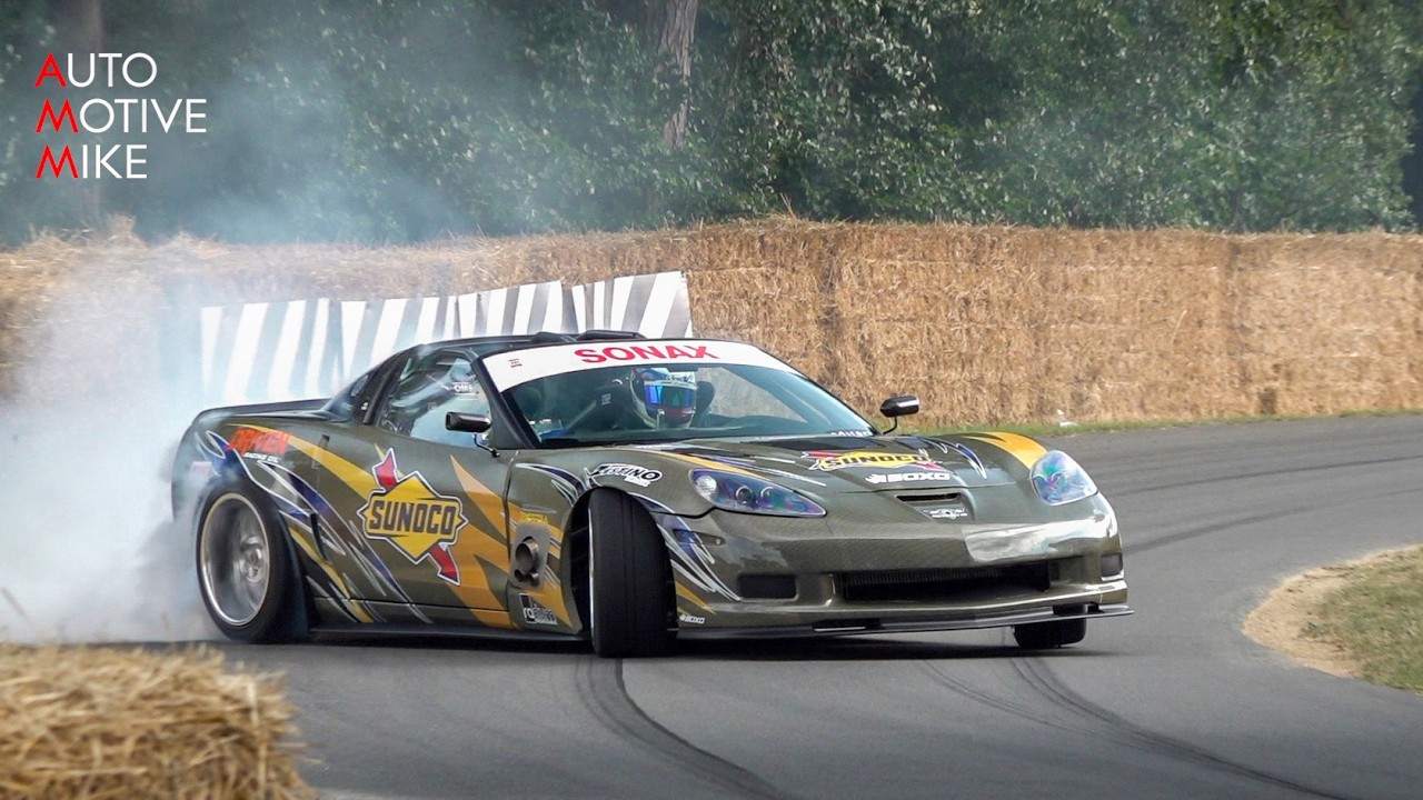 1000hp 3-Rotor Single Turbo Mazda RX7 engined Corvette C6 in Action ...