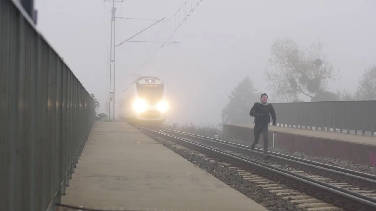 Train vs man - YouTube