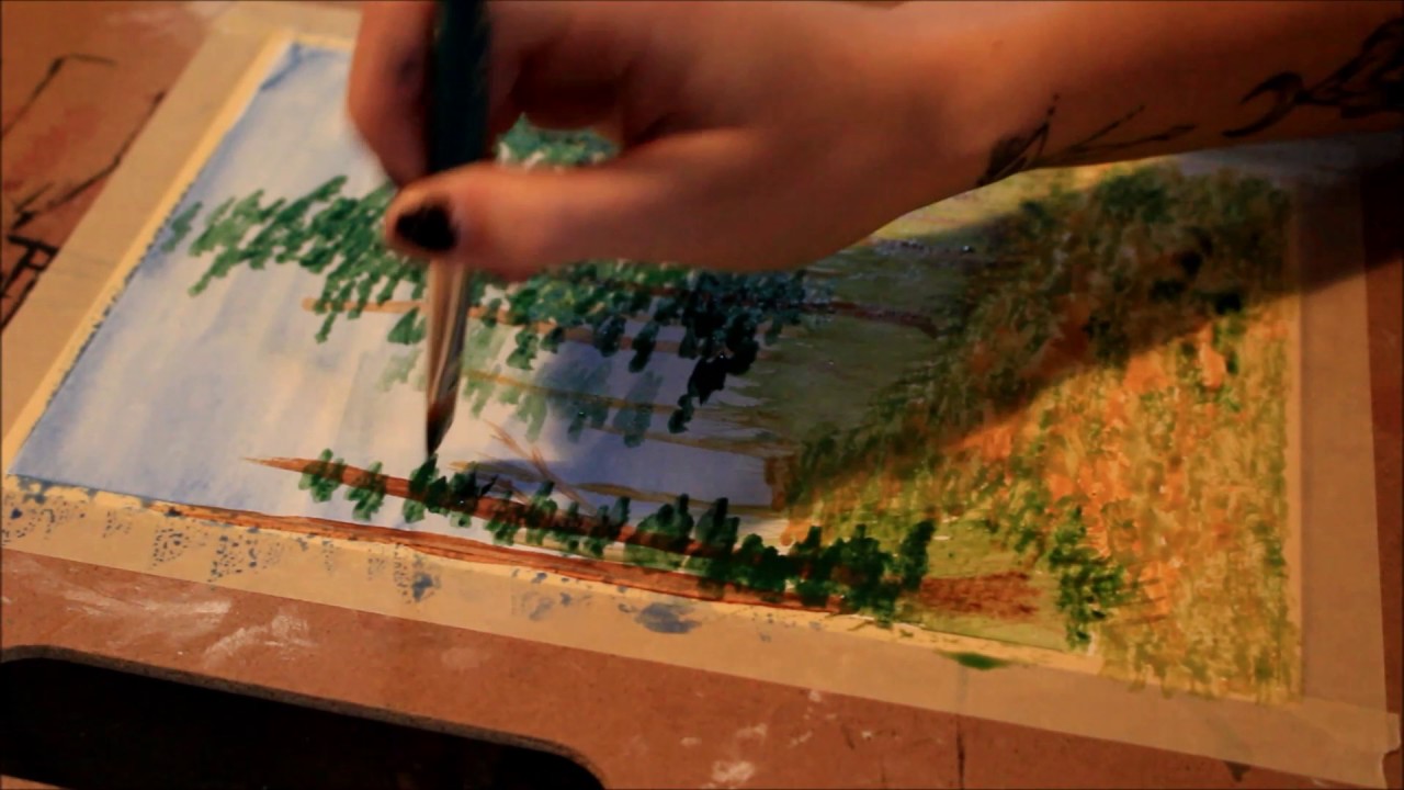 Watercolour Forest - Speed Painting - YouTube