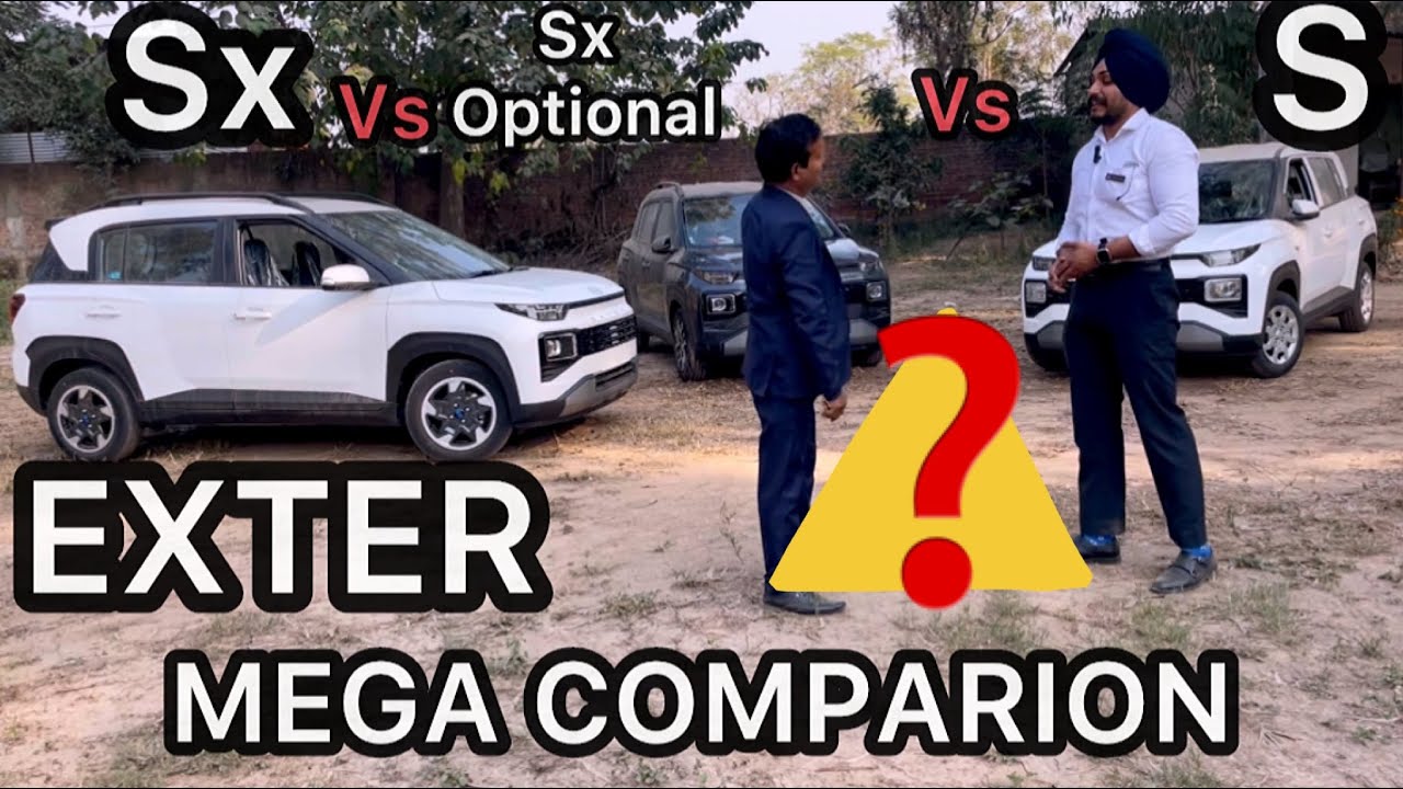 exter 2024 mega comparison🔥exter s vs sx vs sx optional 🔥hyundai exter ...