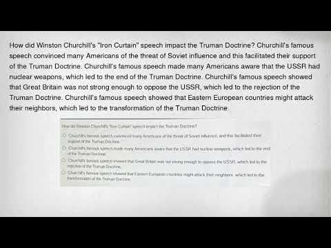 How did Winston Churchill's "Iron Curtain" speech impact the Truman ...