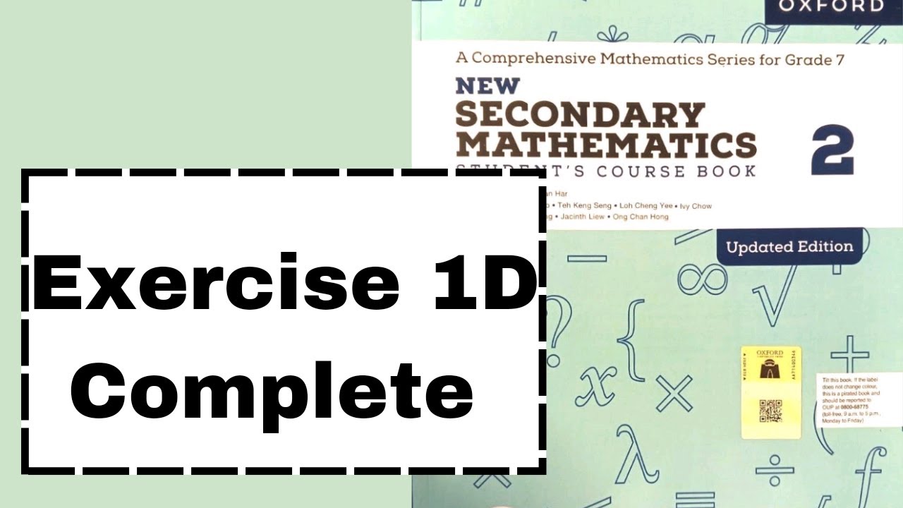 Exercise 1D| Complete| New secondary mathematic 2 updated Edition|APS maths | Mathematisry - YouTube
