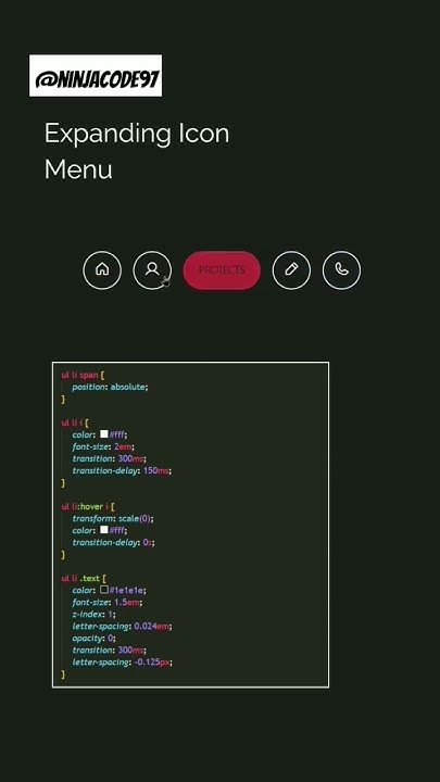 Expanding icon manu 🔥#code #ninjacode #html #css #javascript - YouTube