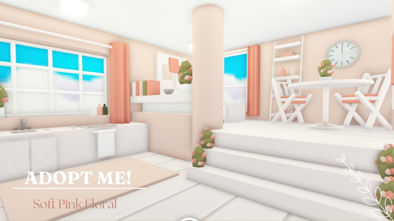 Soft Pink Floral Tiny Home Speed Build 🌷Roblox Adopt Me! - YouTube