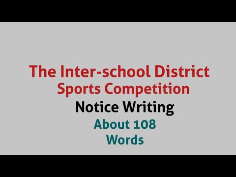 Inter-school District Sports Competition / School Notice Writing Class ...