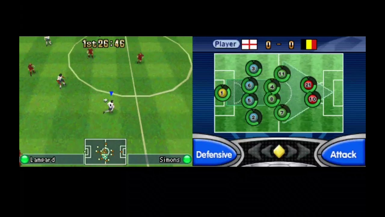 Pro Evolution Soccer 6 - England vs Belgium - Nintendo DS PES action ...