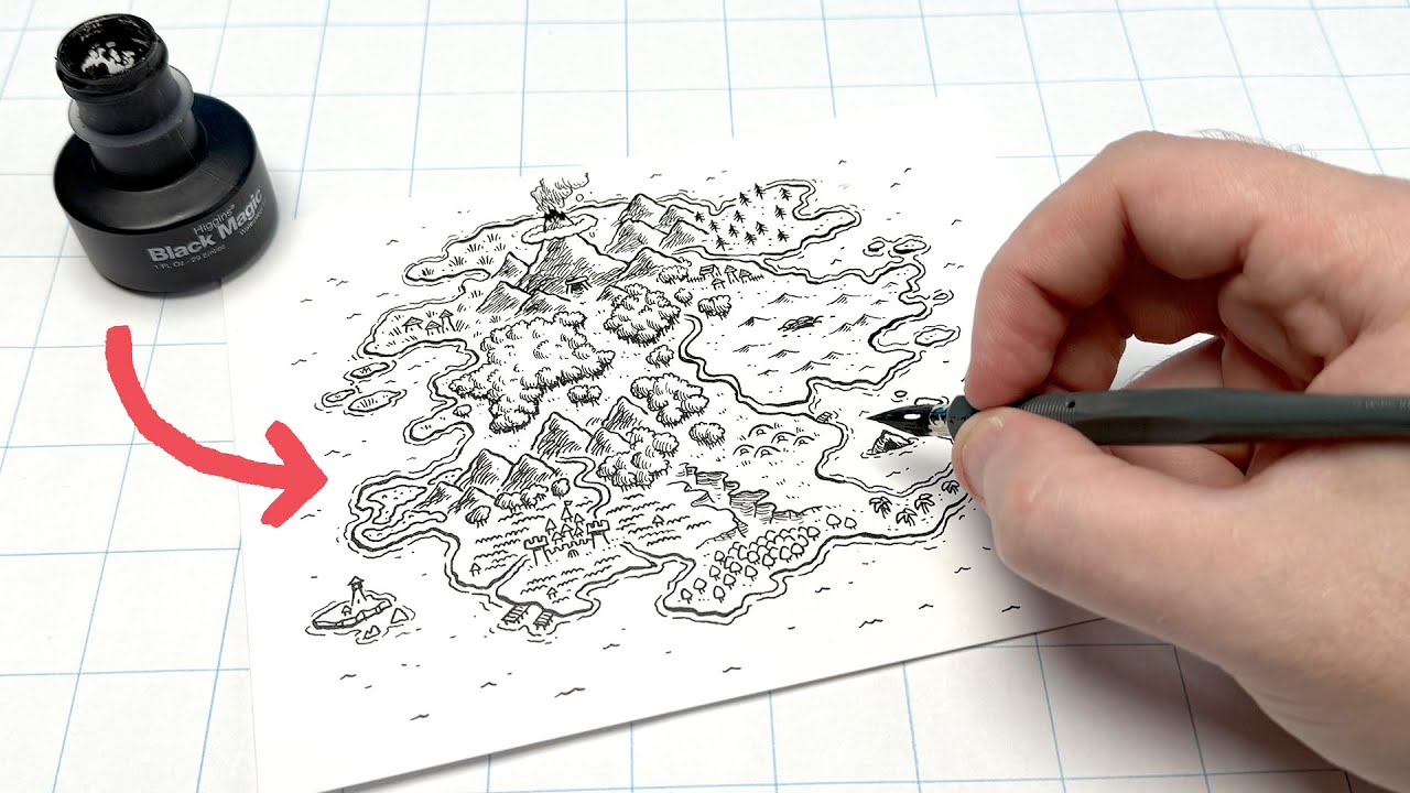 Making Fantasy Maps the Old School Way! - YouTube