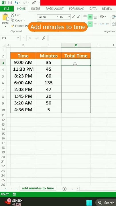how to add minute to time in excel sheet#exceltech #viral #youtubeshorts#youtubeshorts #video# ...