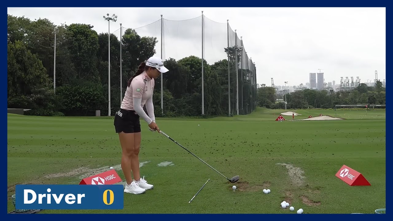 オーストラリア美女ゴルファー「Mingee Lee」練習スイングモーション＆本番スイング, Beauty golfer "Mingee Lee ...