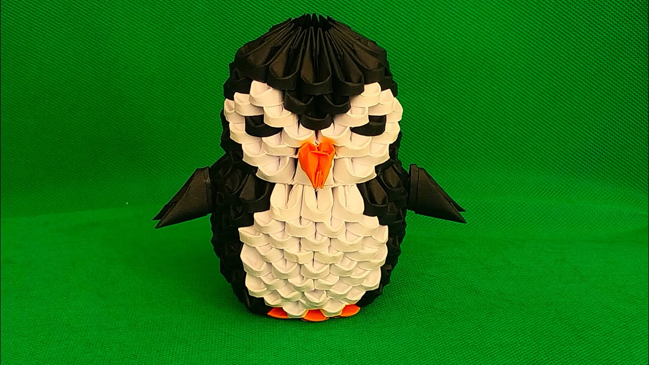 How to make 3d origami penguin (269 pieces) | DIY paper penguin 1 - YouTube