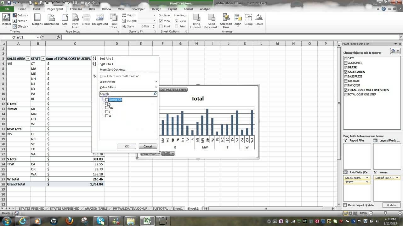 EXCEL AMAZON PIVOT TABLE 1 - YouTube
