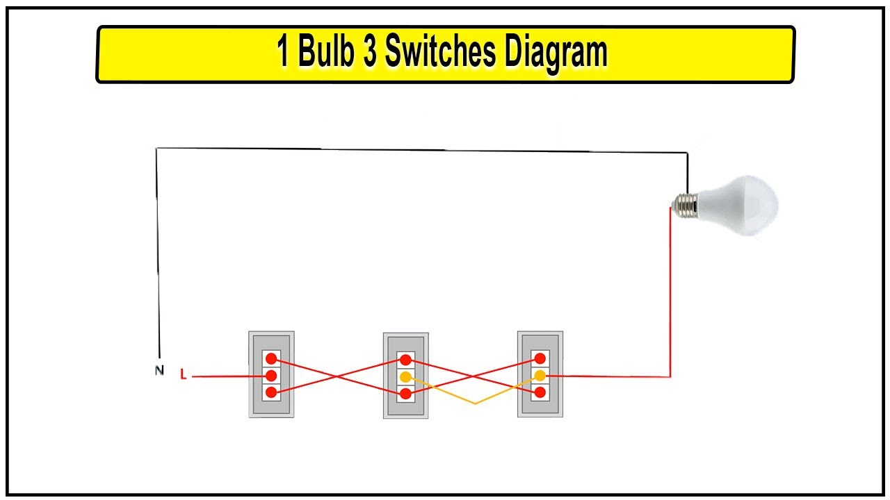 1 Bulb 3 Switches Diagram | Bulb - YouTube