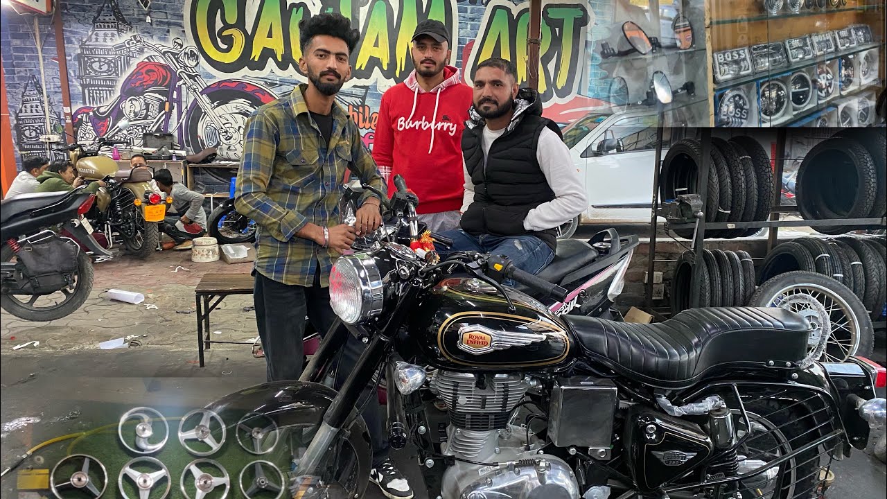 Bs6 Royal Enfield bullet standerd 350 full Modification 🐍 | Wide tyre 🛞 ...