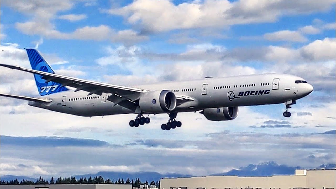 Boeing 777-9 (N779XY) Landing at Everett Paine Field - YouTube