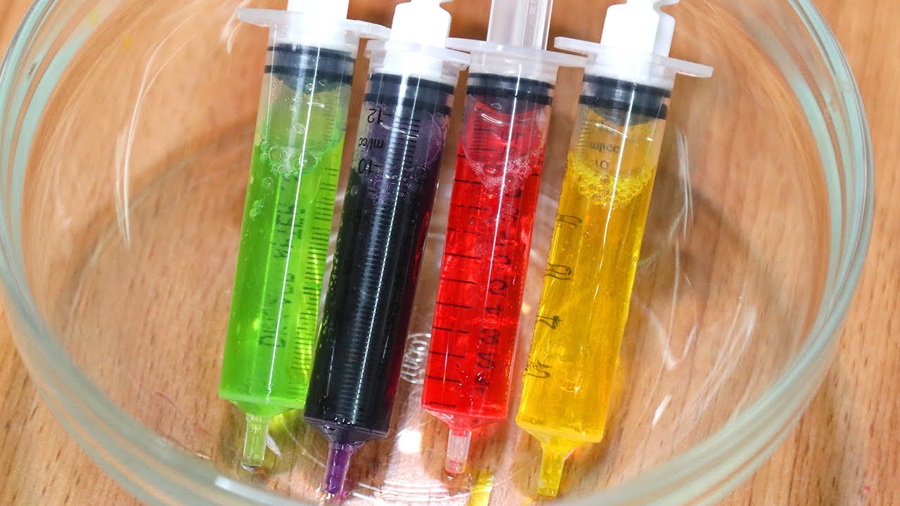 Making slime with injection pipes | piping syringe slime | making slime ...