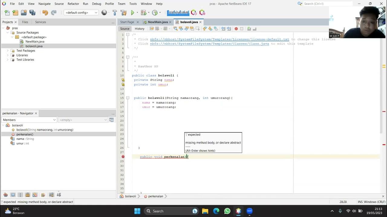 "constructor meth" 02 netbeans -tugas 9 - YouTube