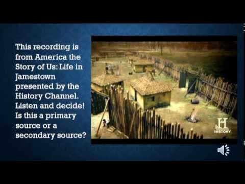 PRIMARY SOURCES & SECONDARY SOURCE - Jamestown - YouTube