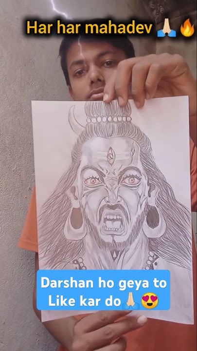 Angry Mahadev ji drawing 🔥😍har har mahadev 🙏🏻#shorts#viral#art#mahadev# ...