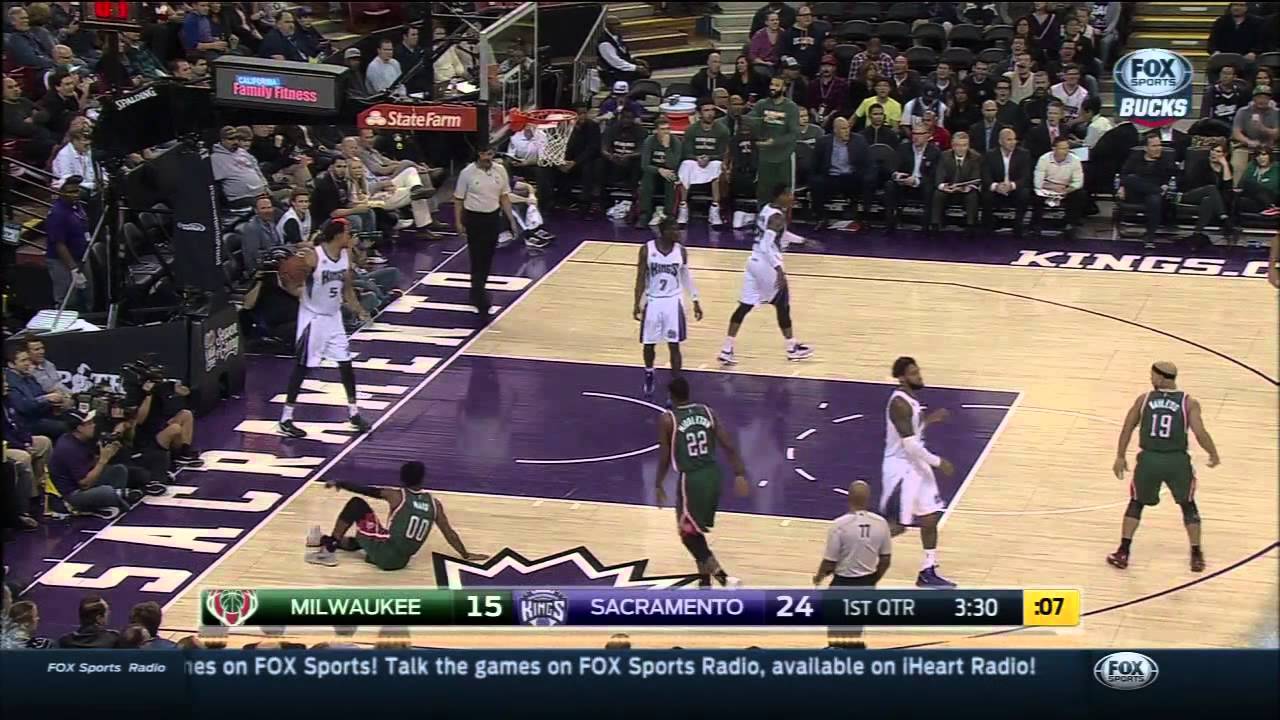 O.J. Mayo's reverse layup goes over the backboard - YouTube
