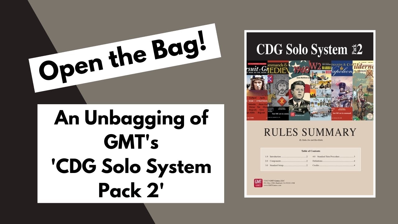 Open the Bag! GMT's 'CDG Solo System - Pack 2' Unbagging - YouTube