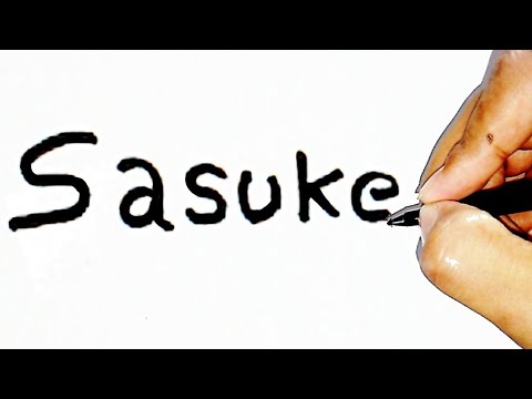 How to turn word SASUKE into Sasuke Naruto Drawing - YouTube