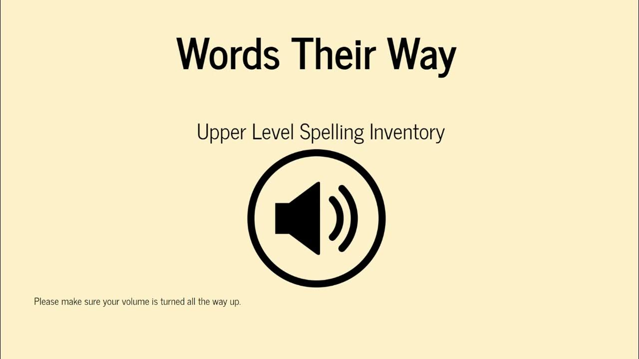 Upper Level Spelling Inventory Words Their Way YouTube upper-level-spelling-inventory-words-their-way-youtube