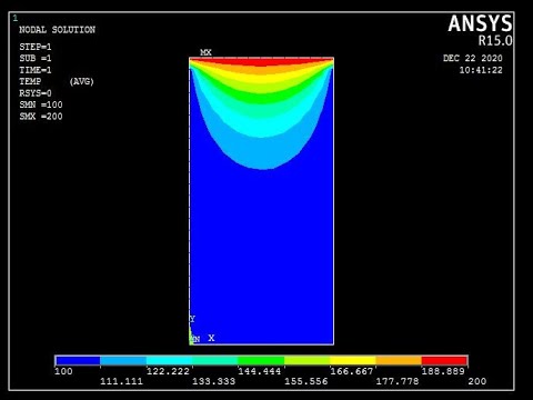 Heat conduction problem | temperature distribution within the rectangular plate | Ansys APDL ...