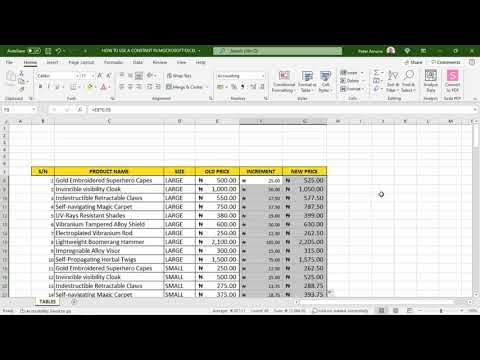 HOW TO USE CONSTANTS IN MICROSOFT EXCEL - YouTube