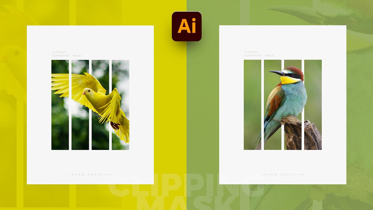 Design Idea using Clipping Mask in Illustrator I Compound path and ...
