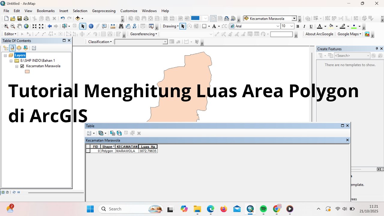 Tutorial Menghitung Luas Area Polygon di ArcGIS - YouTube