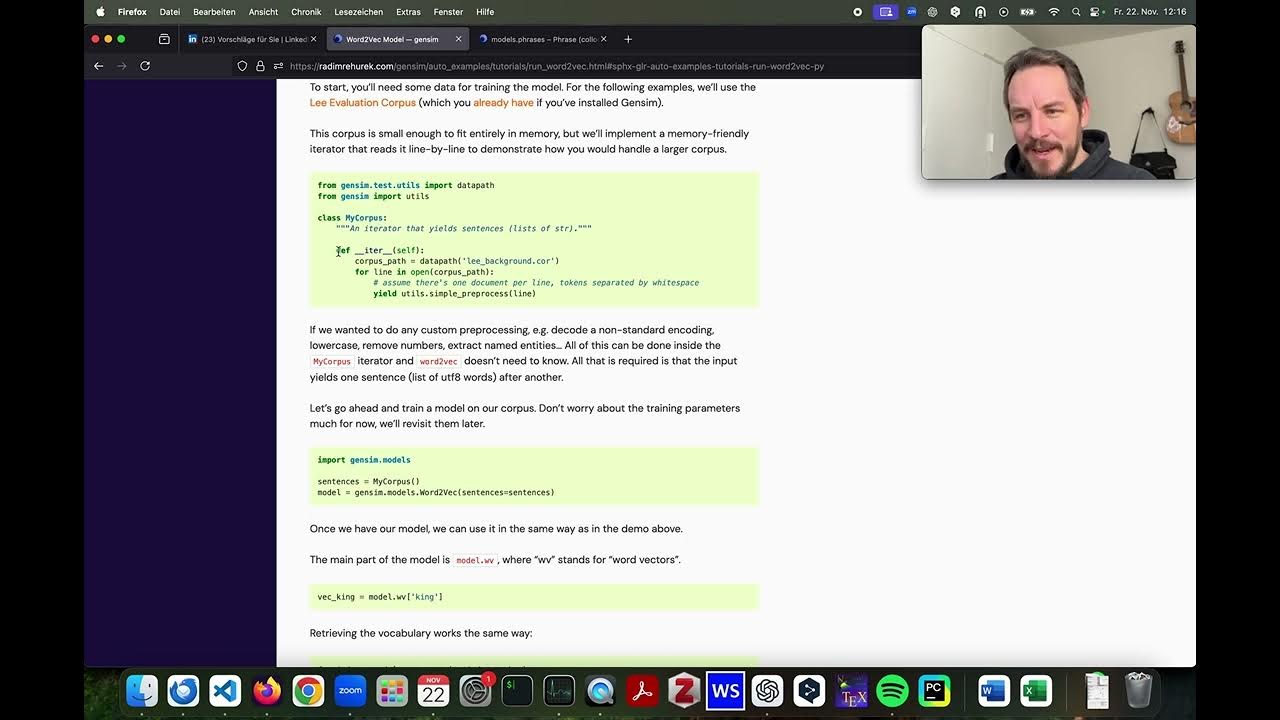 10 Train your own Word2Vec model with gensim - YouTube