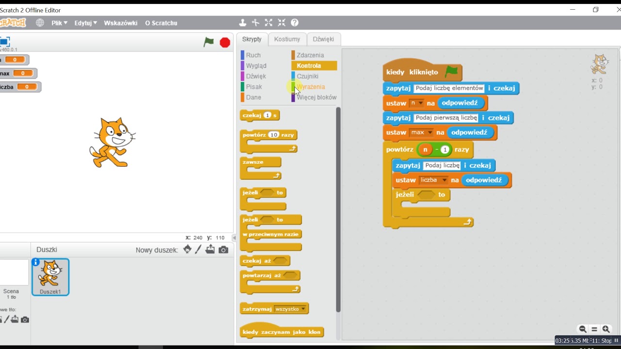Scratch cw5 Program realizujący algorytm wyszukiwania największej ...