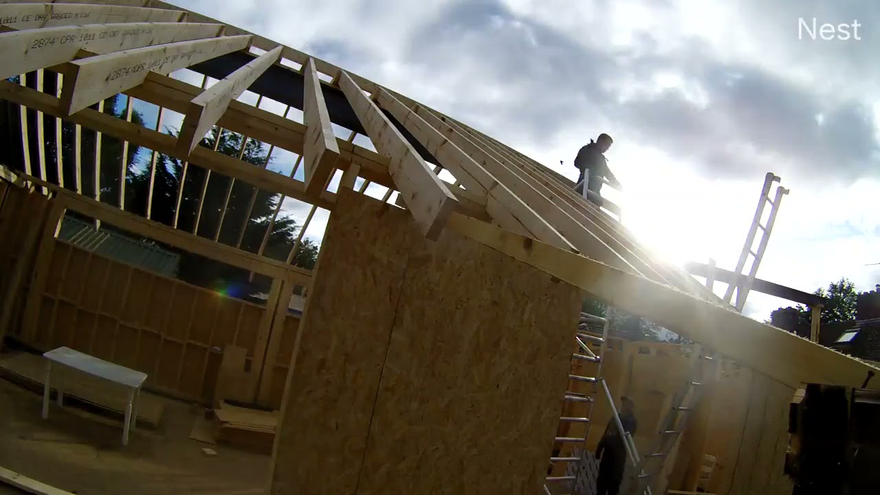 Self build Single storey extension Rafters - YouTube