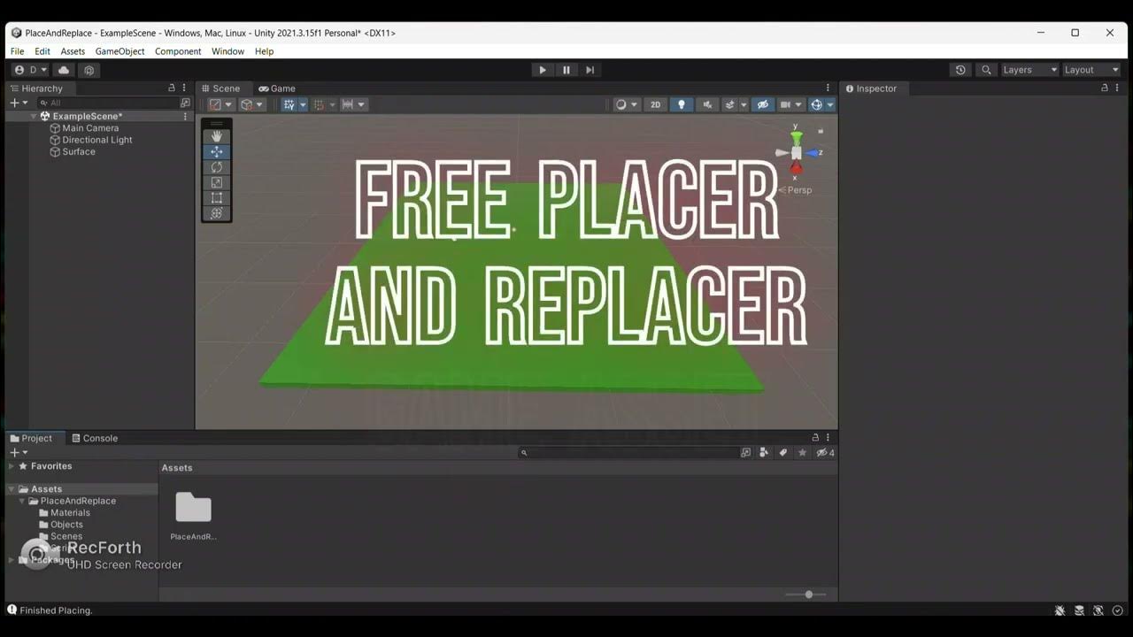 Free Unity Asset - Object Place and Object Replacer - YouTube