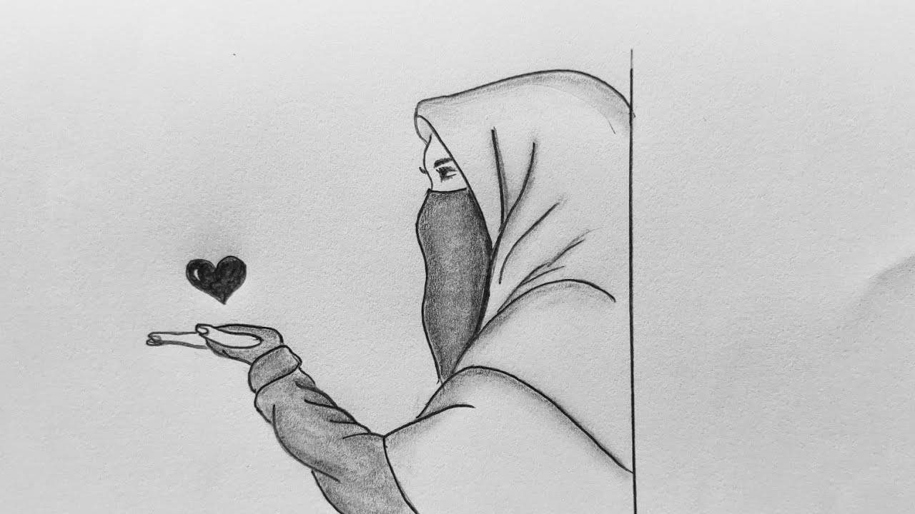 Step-by-Step Tutorial: How to Draw a Muslim Girl with Hijab for Eid ...