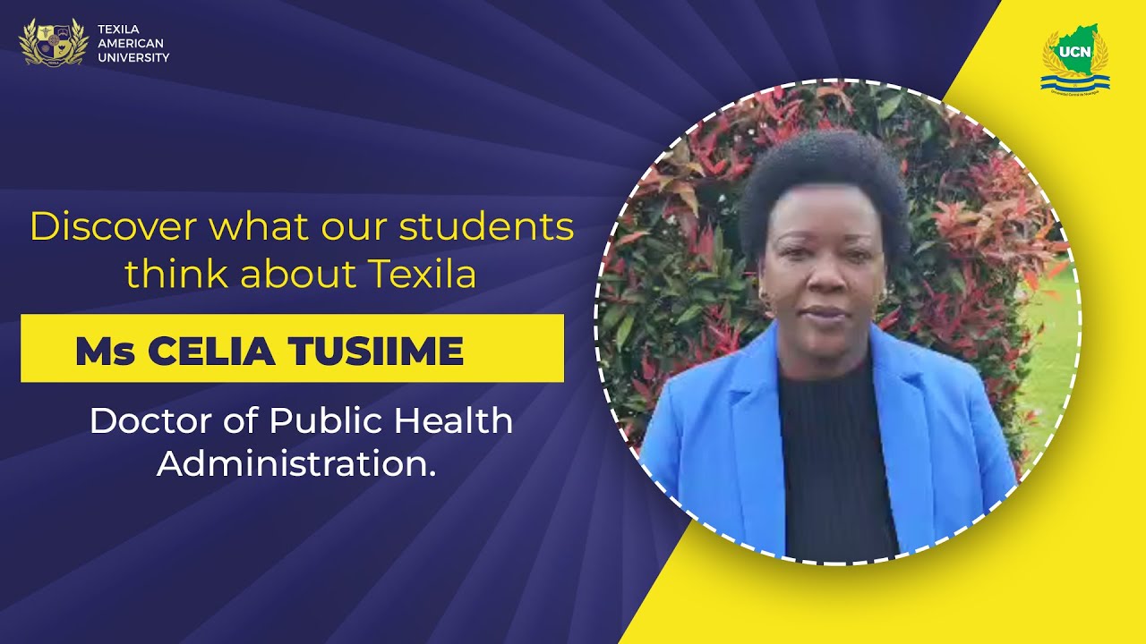 Student Testimonial - Ms Celia Tusiime DPHA program - YouTube