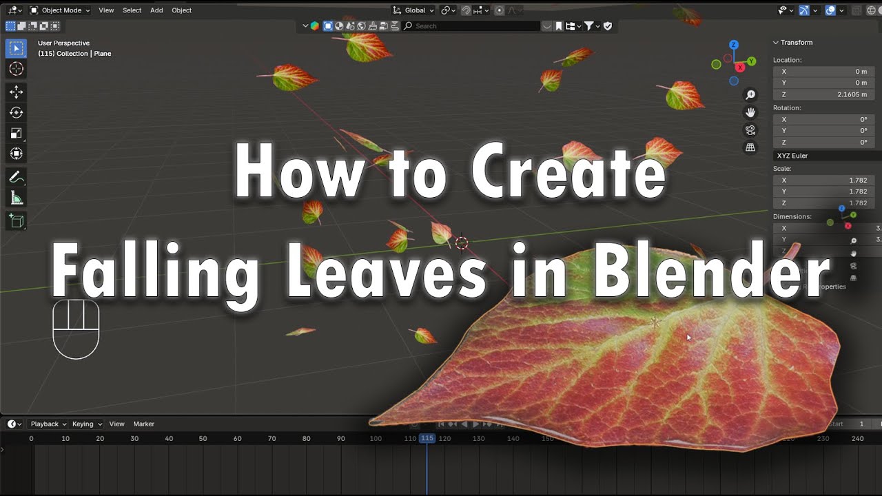 How to Create falling Leaves animation in Blender - YouTube