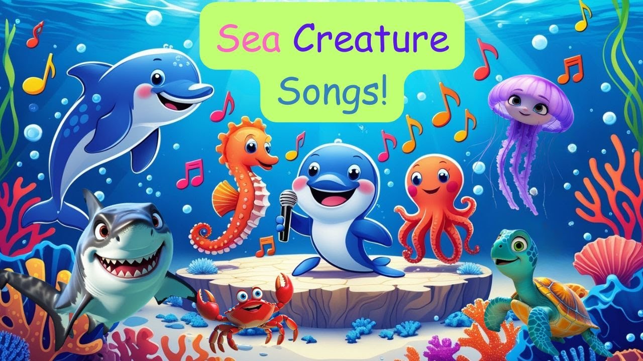 Sea Creatures Songs! Kids - Learn to Spell, Count, Days and Colours ...