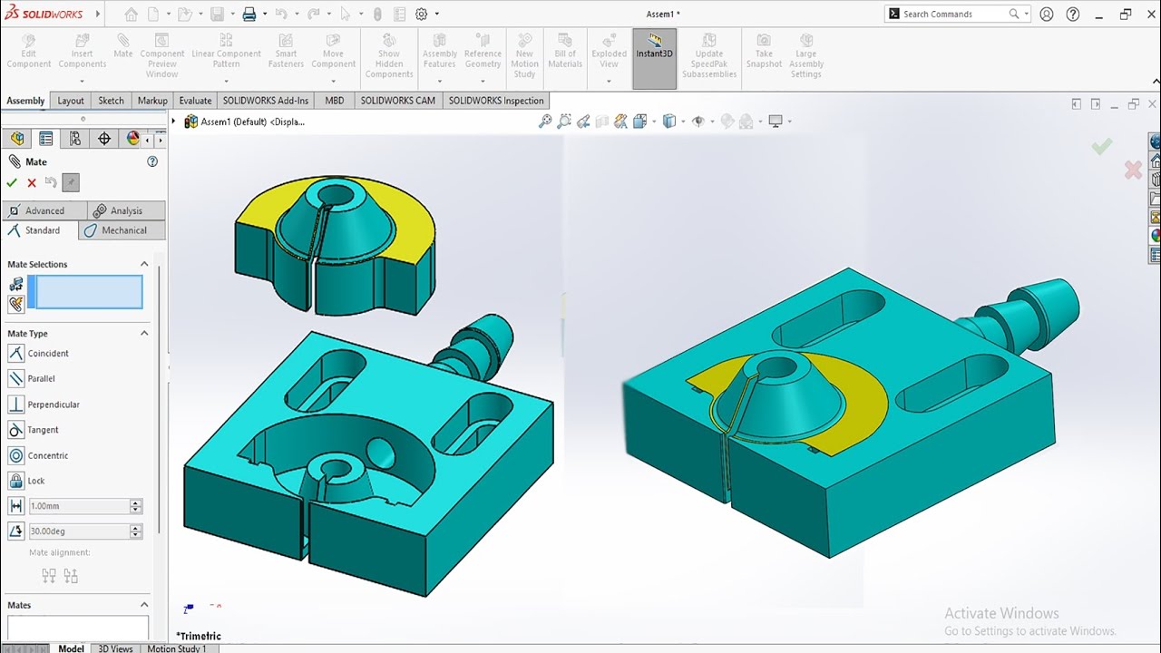Water Jet Guide Design for Wire Cut EDM | SolidWorks 3D Modeling ...