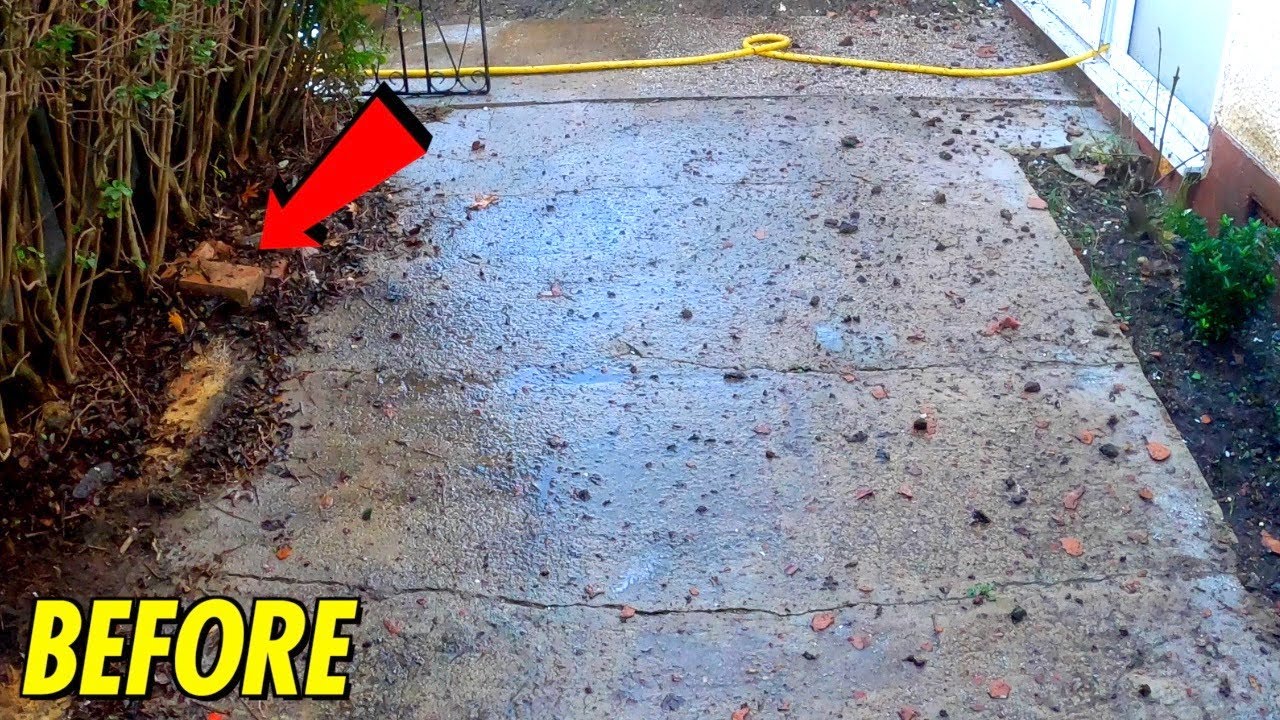 Discover the Secret Transformation of a Dirty Driveway & Patio - YouTube