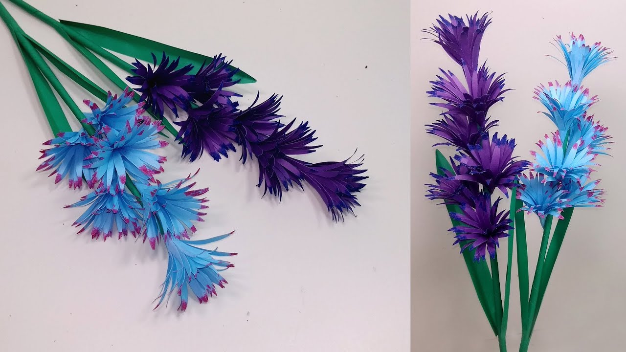 How to Make Very Gorgeous & Easy Paper Stick Flower || Stick Flower ...