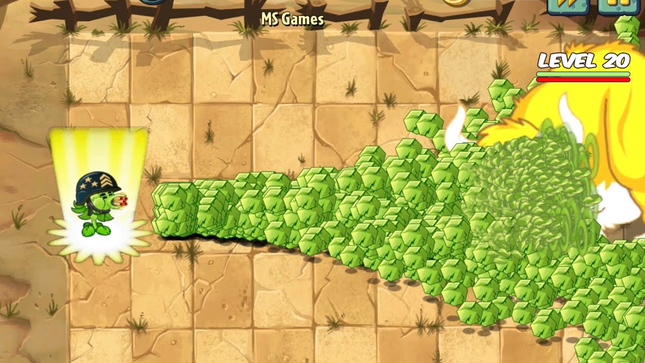 PvZ 2 Challenge - All Plants Level 1 x25 use 5 Power Up Vs Zombie Bull ...