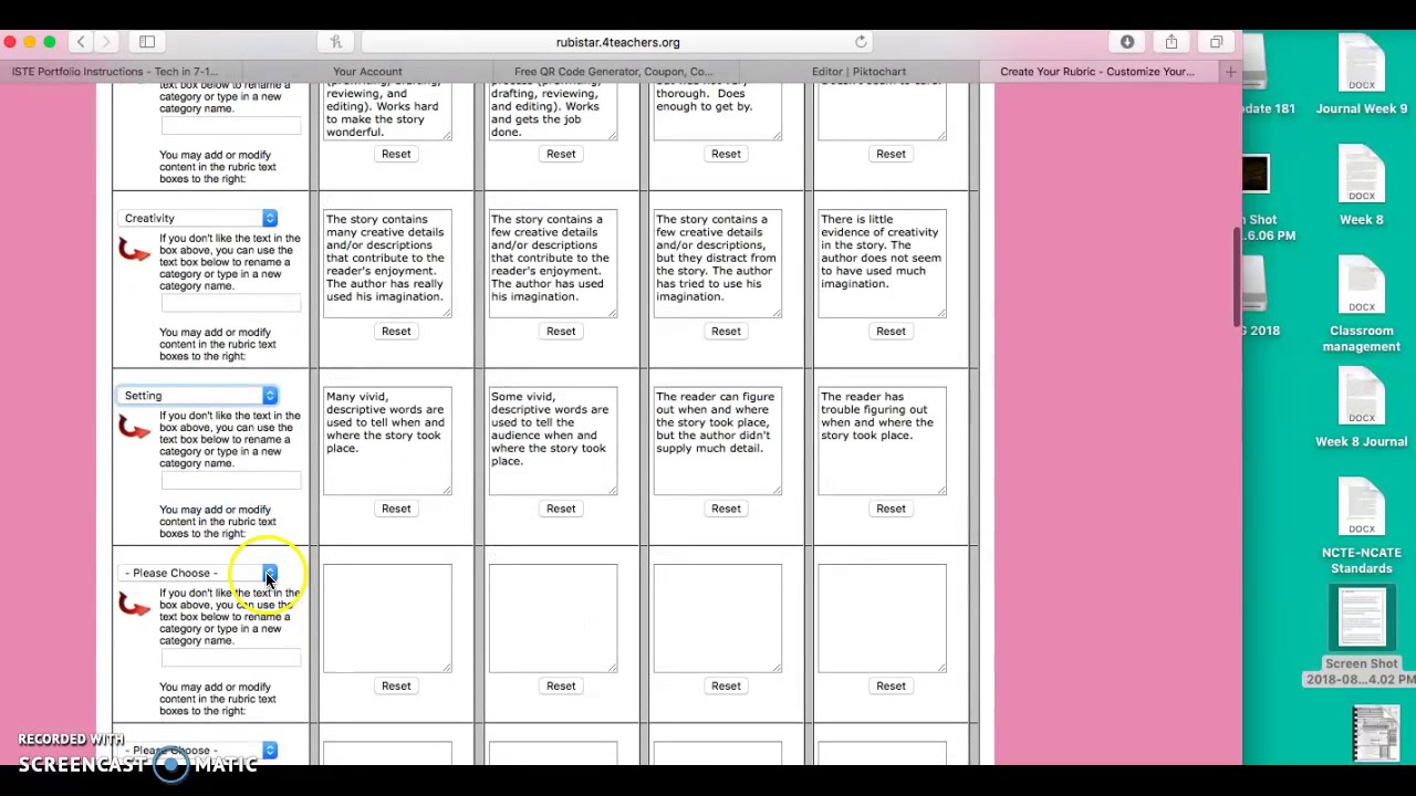How to create a rubric from rubistar - YouTube
