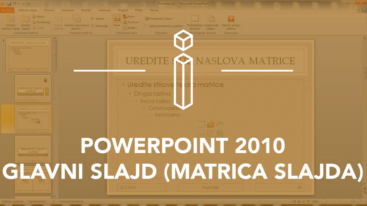 POWERPOINT 2010 - Glavni slajd (Matrica slajda) - YouTube